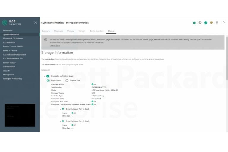 معرفی سرویس iLO 5 Web Interface - آوا فناوری ماندگار